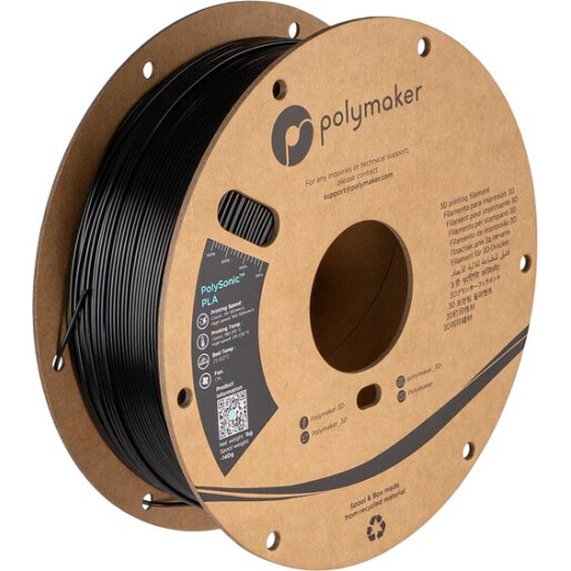 Filament Polymaker PolySonic PLA Black 1.75mm 1000g - iMake3D